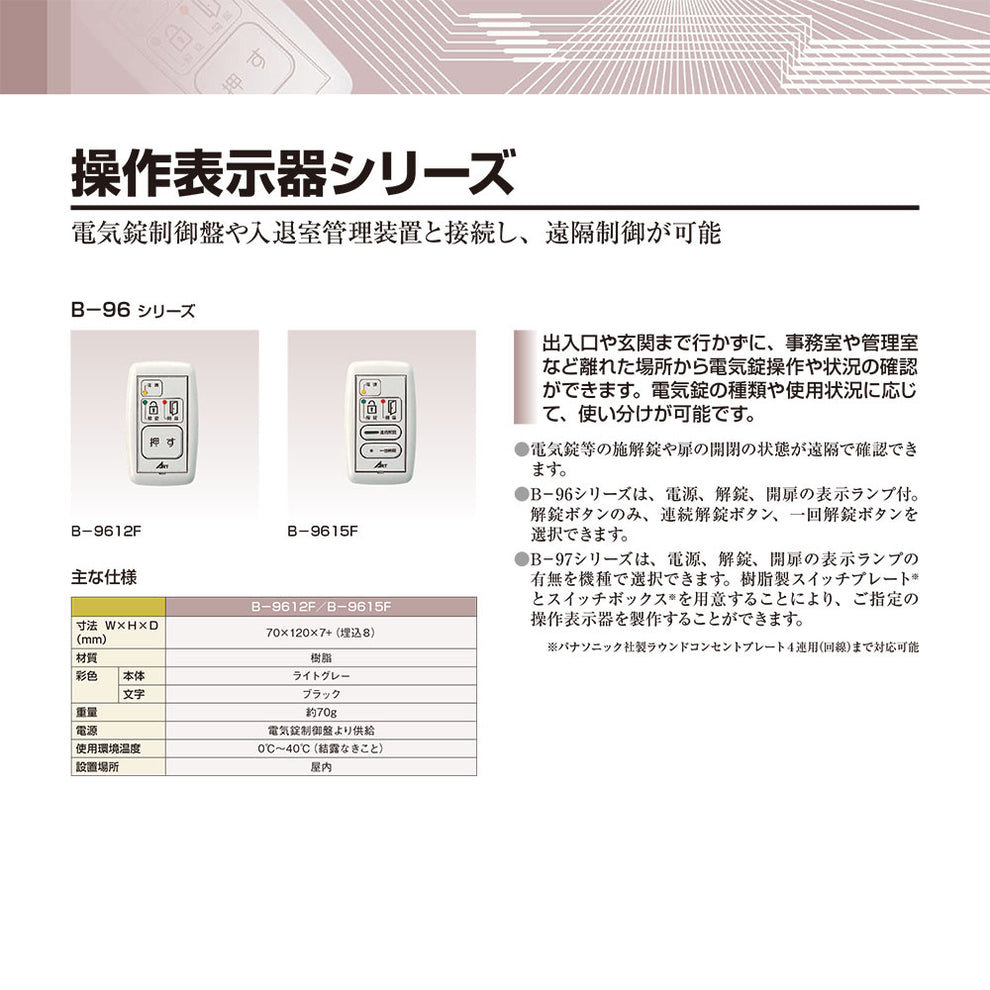 ART B-9615F 操作表示器 – エーエルロック